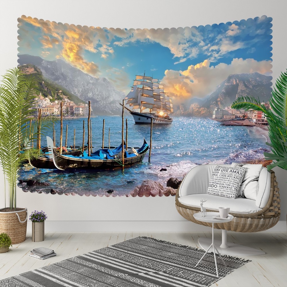 Else Blue Skye White Clouds Sea Side Ships Nature ... – Grandado