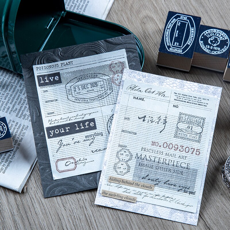 8PCS/LOT stamp collector's notes series stamp DIY ... – Grandado