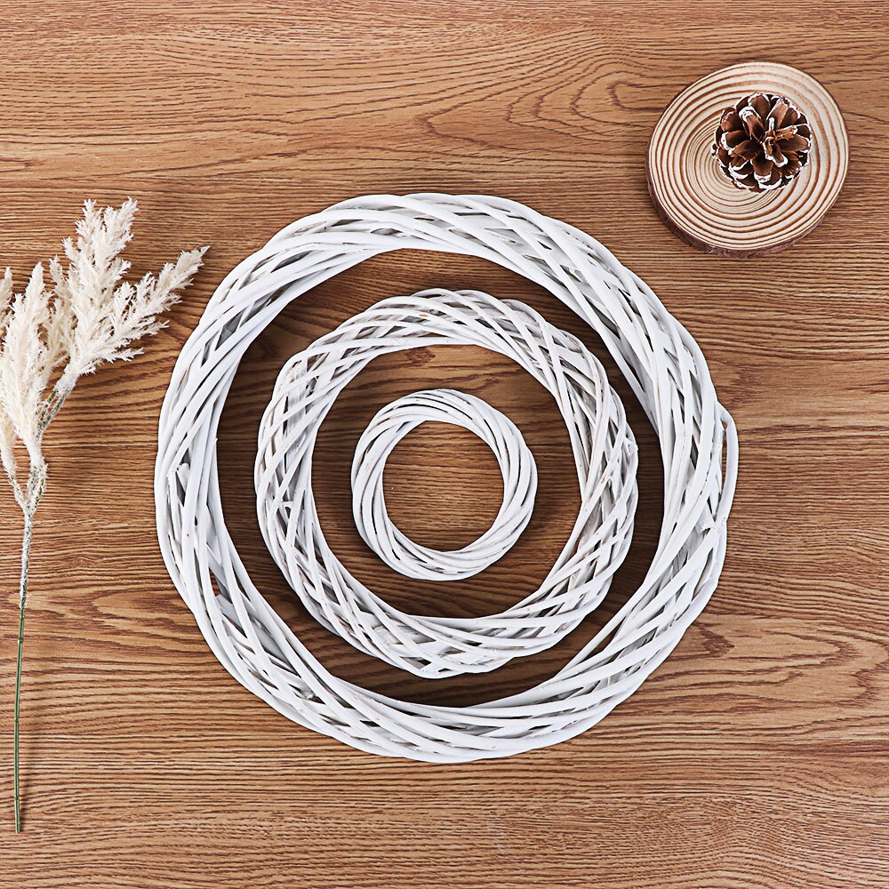 Christmas Rattan Ring White 10-30CM Wreath Garland... – Grandado