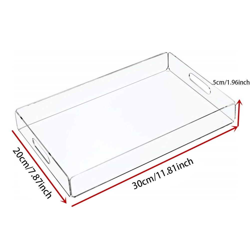 Clear Serving Tray Spill Proof Acrylic Tray Home D... – Vicedeal