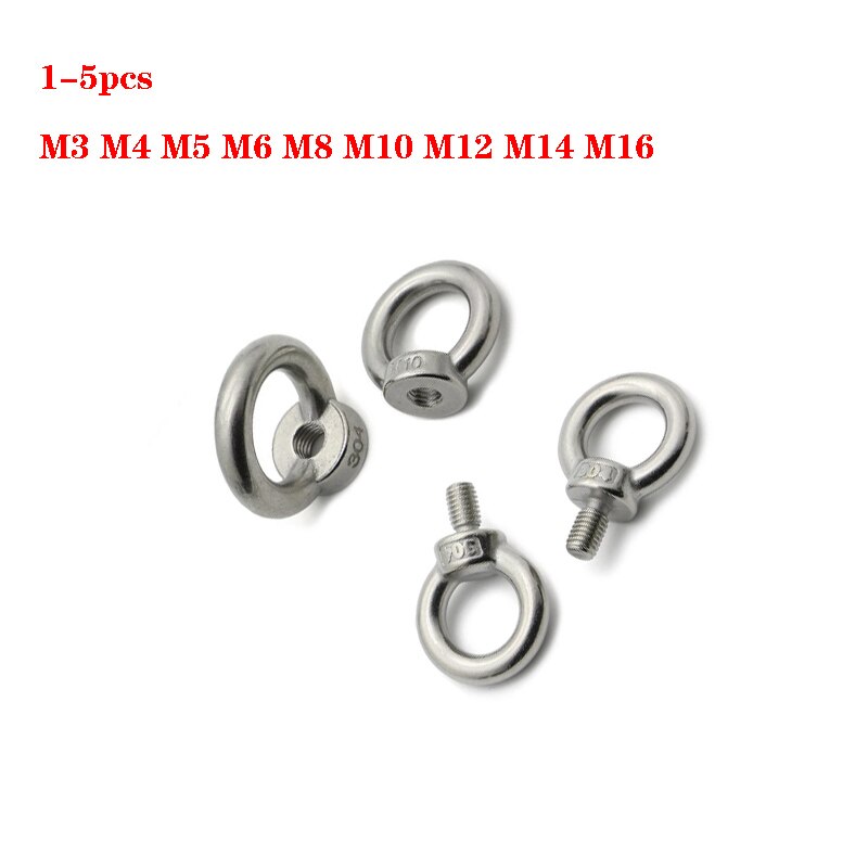 1-5PCS Ring eyebolt 304 Stainles steel M3 M4 M5 M6... – Vicedeal