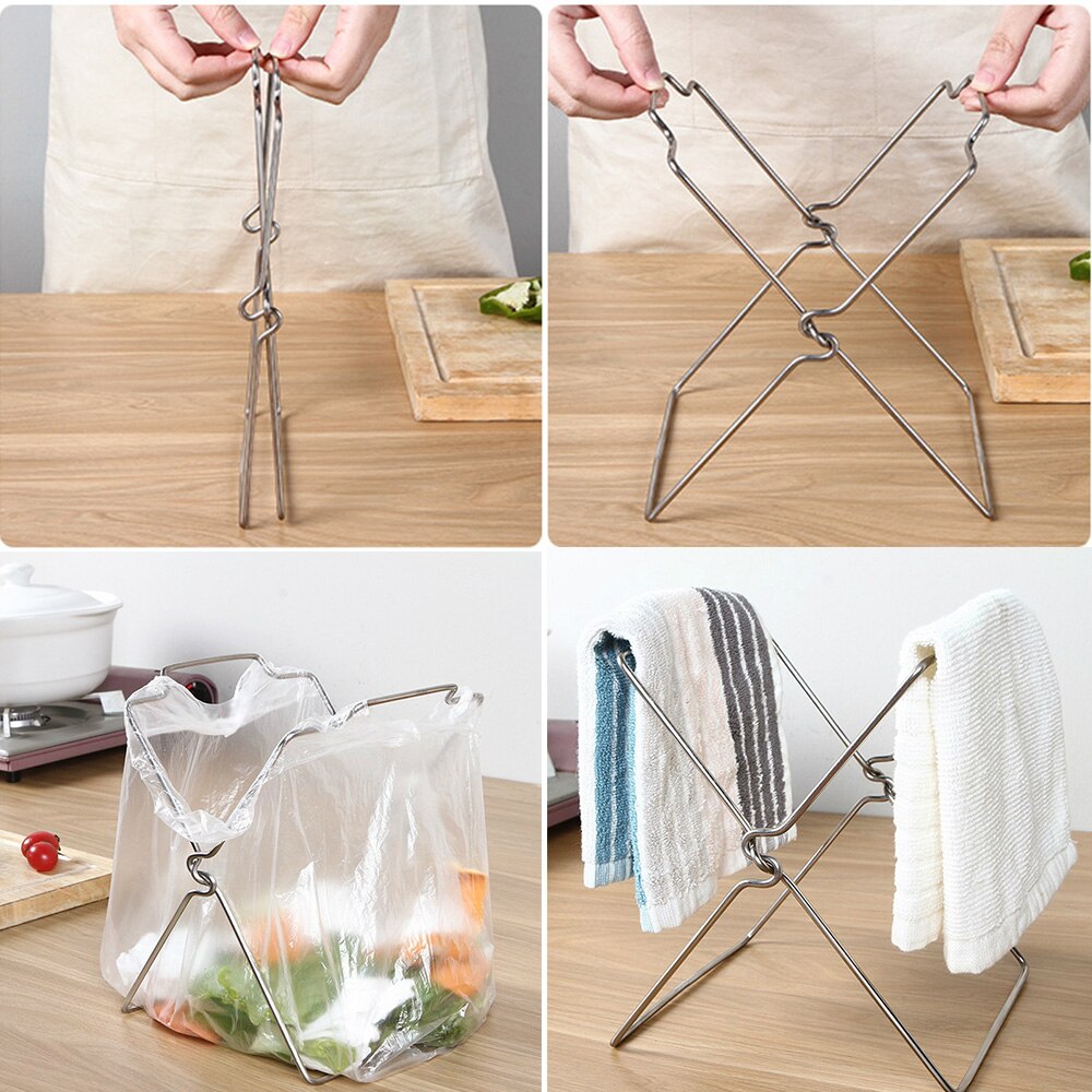 Garbage Bag Rack stainless steel Home kitchen Garb... – Vicedeal