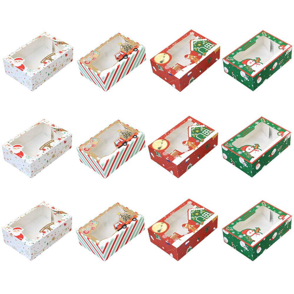 12Pcs Kerst Kraft Verpakking Met Pvc Venster Jaar ... – Vicedeal