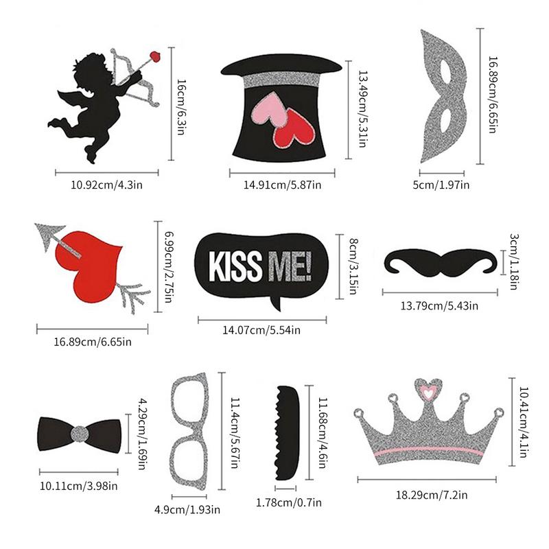 27Pcs/Pack Valentine's Day Photo Booth Props Kit D... – Vicedeal