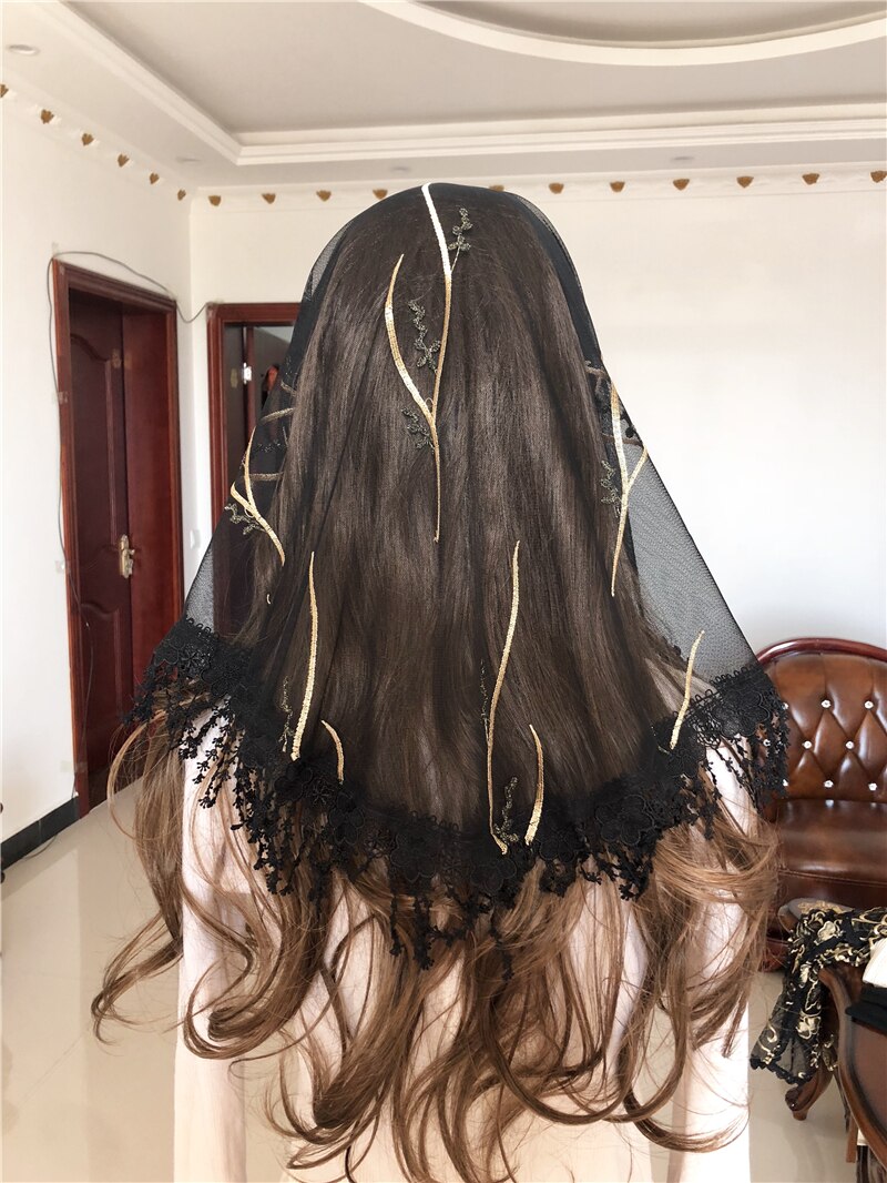 Velo de iglesia para mujer, pañuelo de cabeza musu... – Grandado