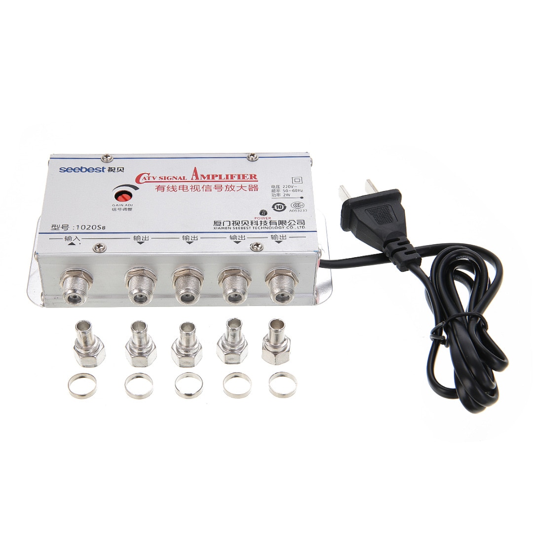 1pc 4 Port CATV Booster 4 Way CATV VCR TV Antenna ... – Vicedeal