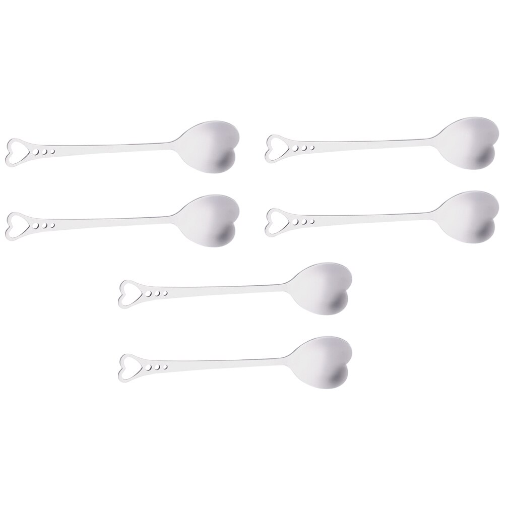 6pcs Stainless Steel Dessert Spoons Heart Shaped S... – Vicedeal