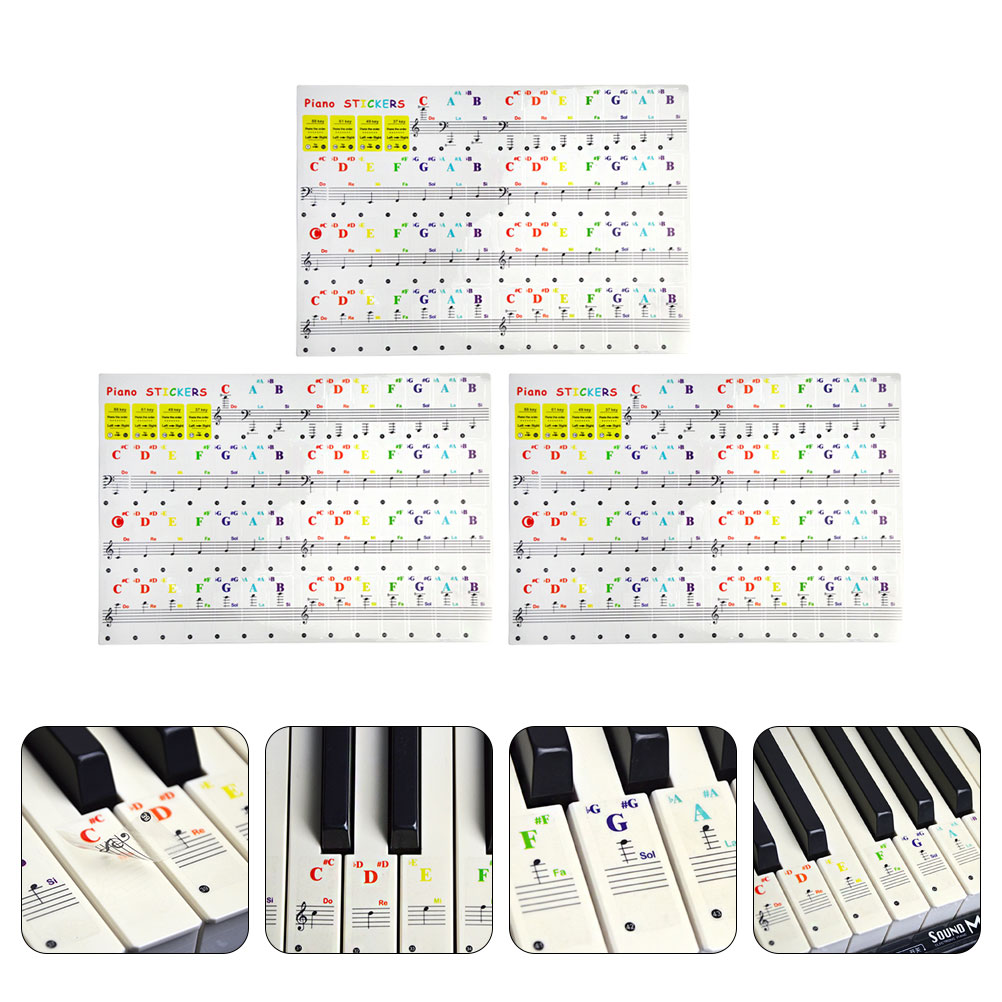 3 Pcs Piano Keyboard Decals Introductory Piano Sti... – Vicedeal