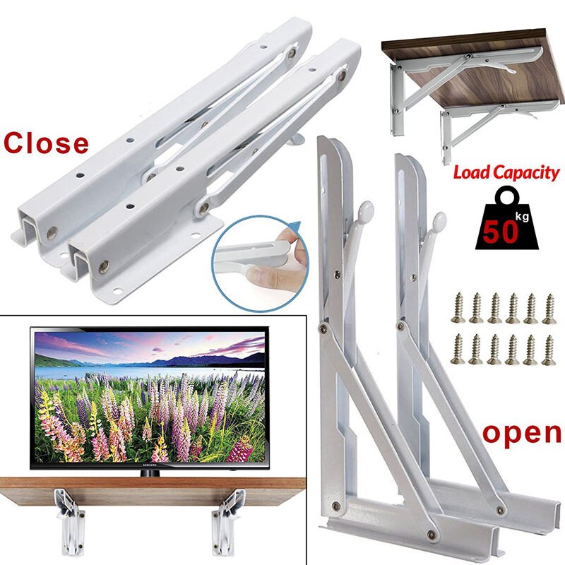 2X Heavy Duty White 90 Degree Triangle-Wall Mounte... – Grandado