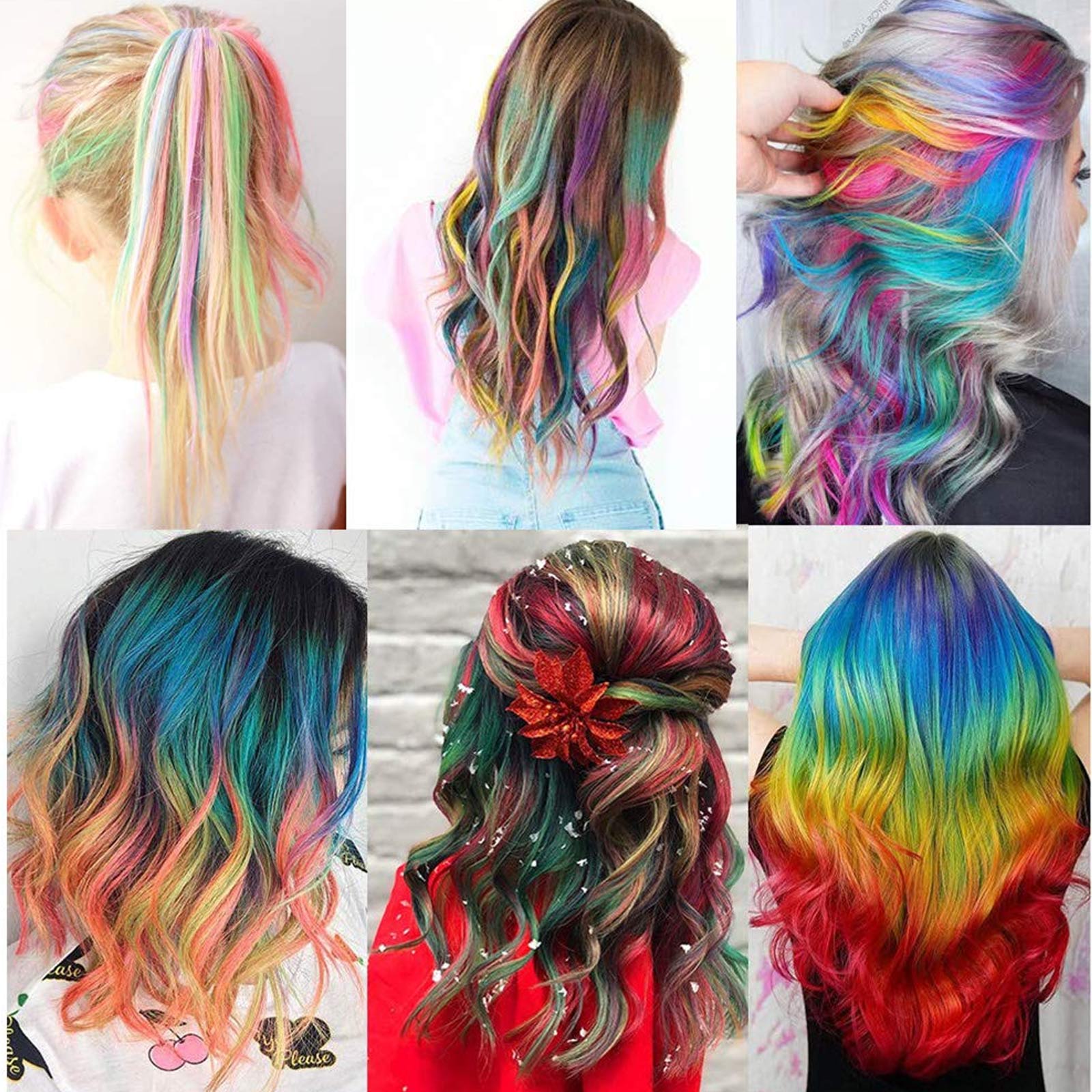 24PCS 24 Colors Hair Color Chalks Temporary Colors... – Grandado