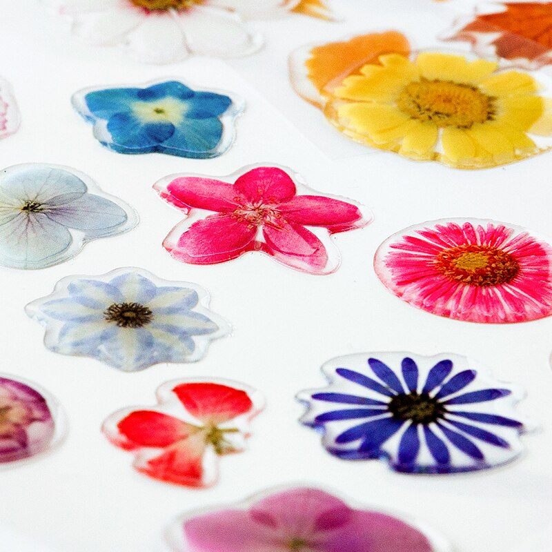 Cute Flowers Glue Clear Sticker Fern Leaves Decora... – Grandado