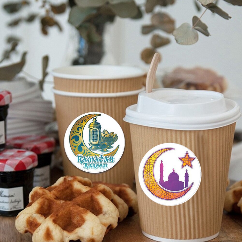 60Pcs Eid Mubarak Black Stickers In Box Lable Pape... – Grandado