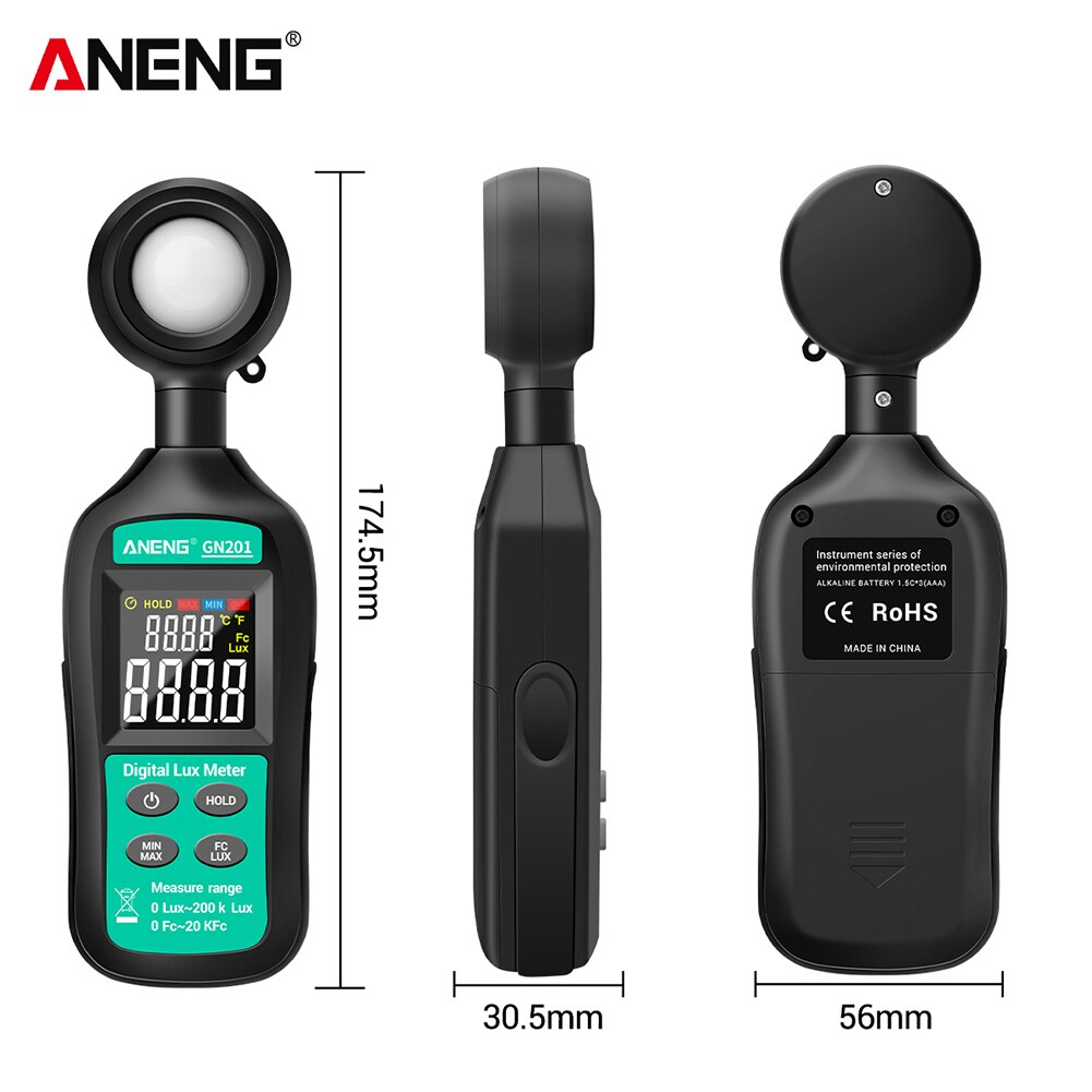 ANENG GN201/GN301 Digital Anemometer 0-30m/s Wind ... – Grandado