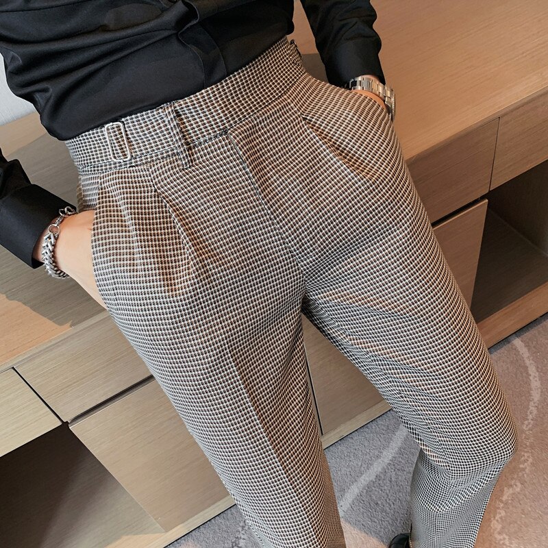 Kleding Britse Stijl Jurk Pak Broek Man Plaid Pak ... – Vicedeal