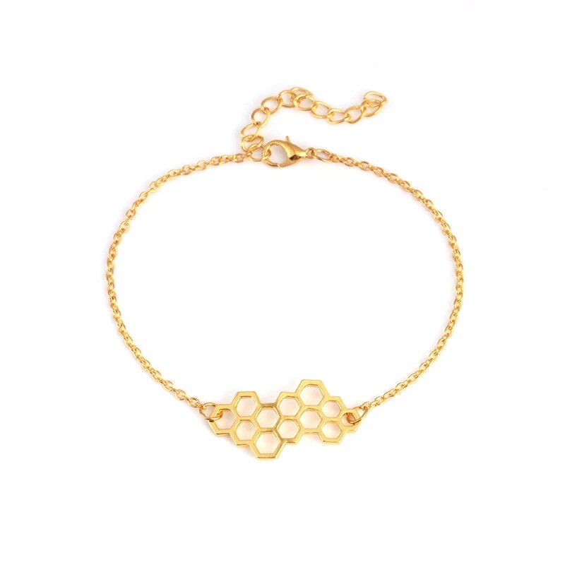 Cute honeycomb bee bracelet jewelry personality in... – Grandado