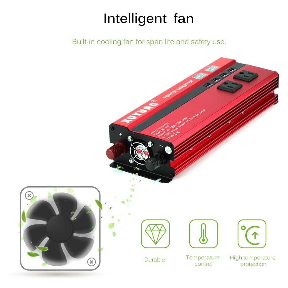 4000W/5000W Solar Car Power Inverter LED DC12/24V ... – Grandado