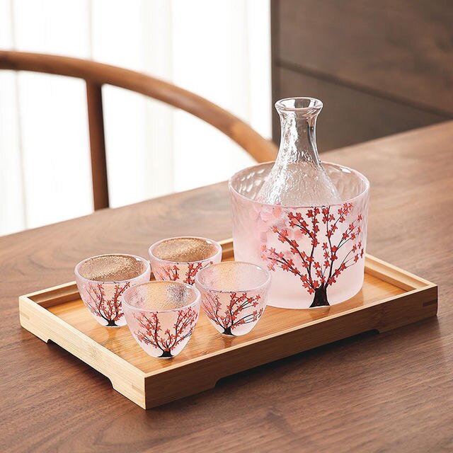 Botella de Sake Sakura japonesa, conjunto de copa ... – Grandado