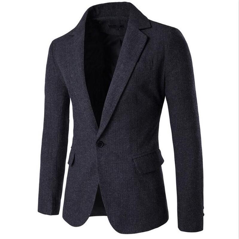 Autumn Mens Office Work Blazer Single Button Blaze... – Grandado