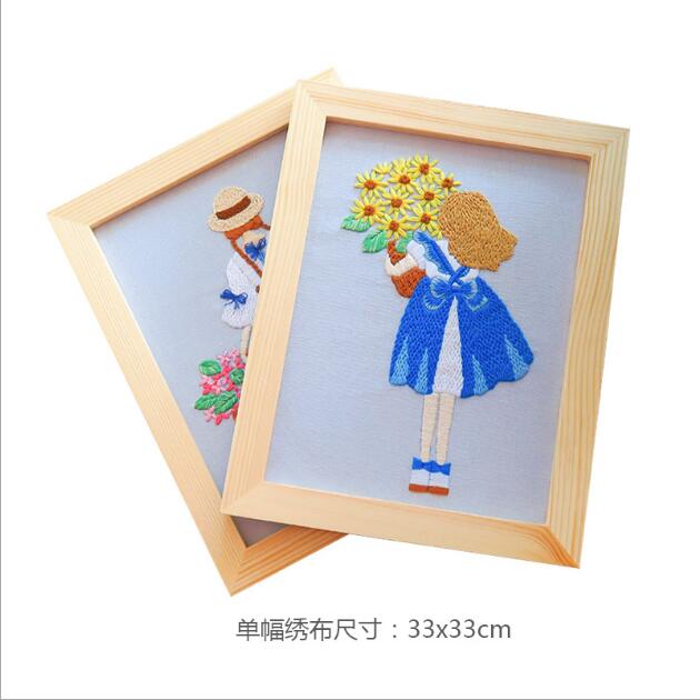 30x30cm Girl embroidery European embroidery kit si... – Grandado