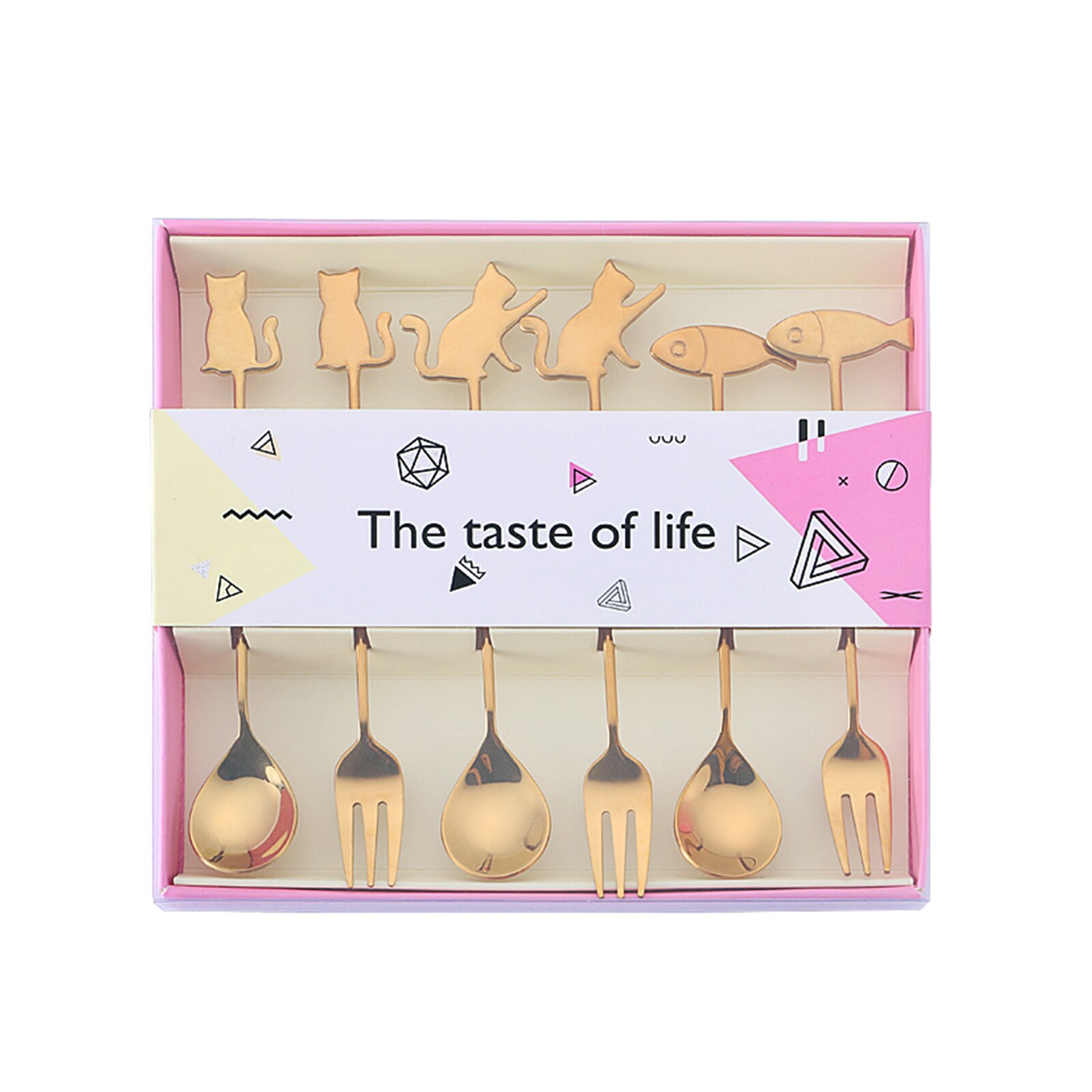 Mini Kat Gouden Theelepel Set Fruit Servies Lepel ... – Grandado