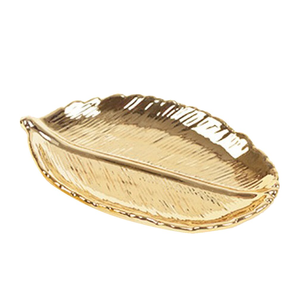 Ceramics Leaf Shape Jewlery Tray Dish Plate Food Candy Biscuit Snack ...