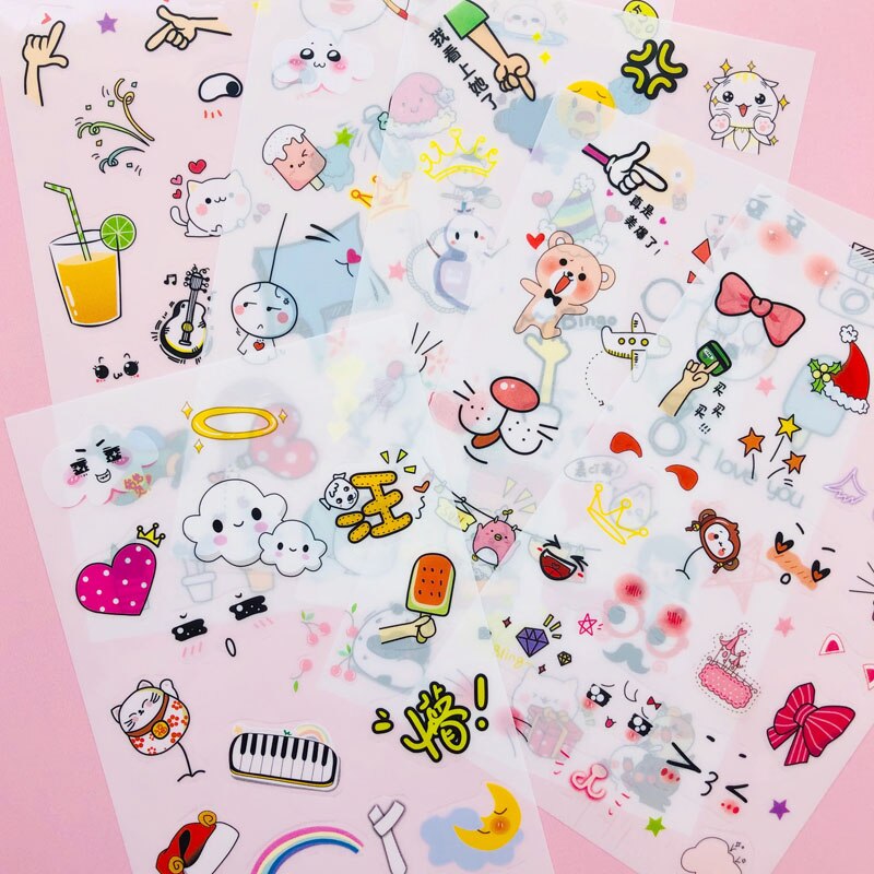 6 Sheets Baby Animals Bullet Decorative Adhesive S... – Grandado