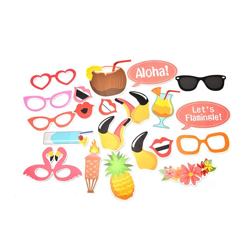 21PCS/set Beach Party Flamingo Tropical Summer Hen... – Grandado