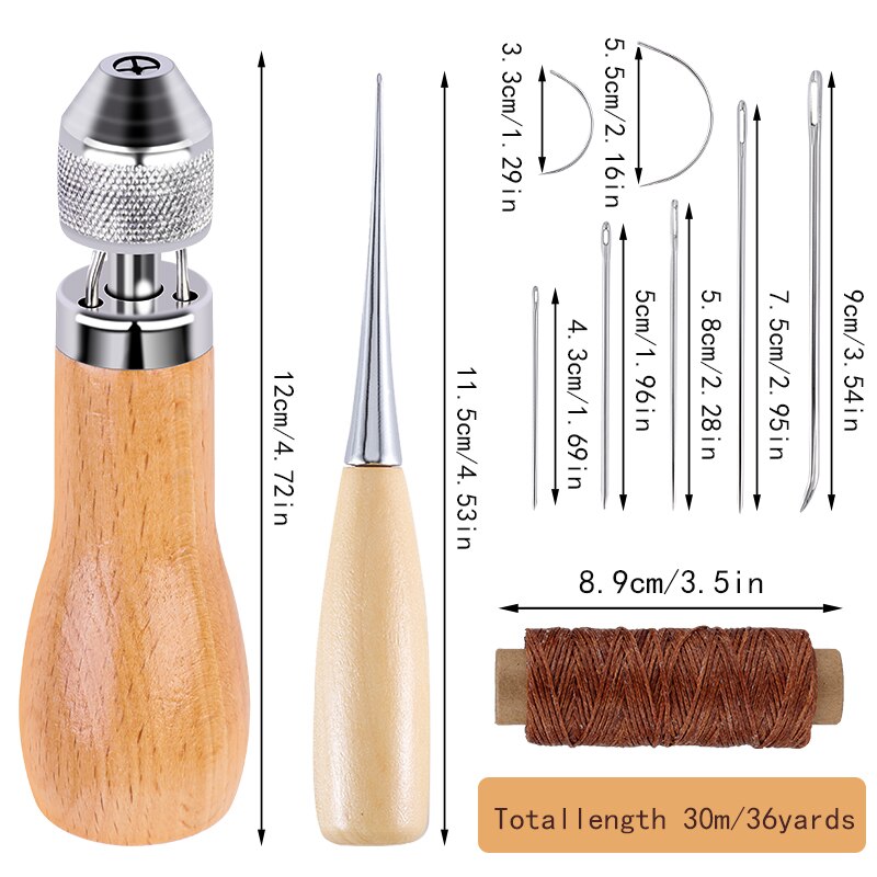 LMDZ Leather Working Kit Stitching Awl Waxed Threa... – Vicedeal