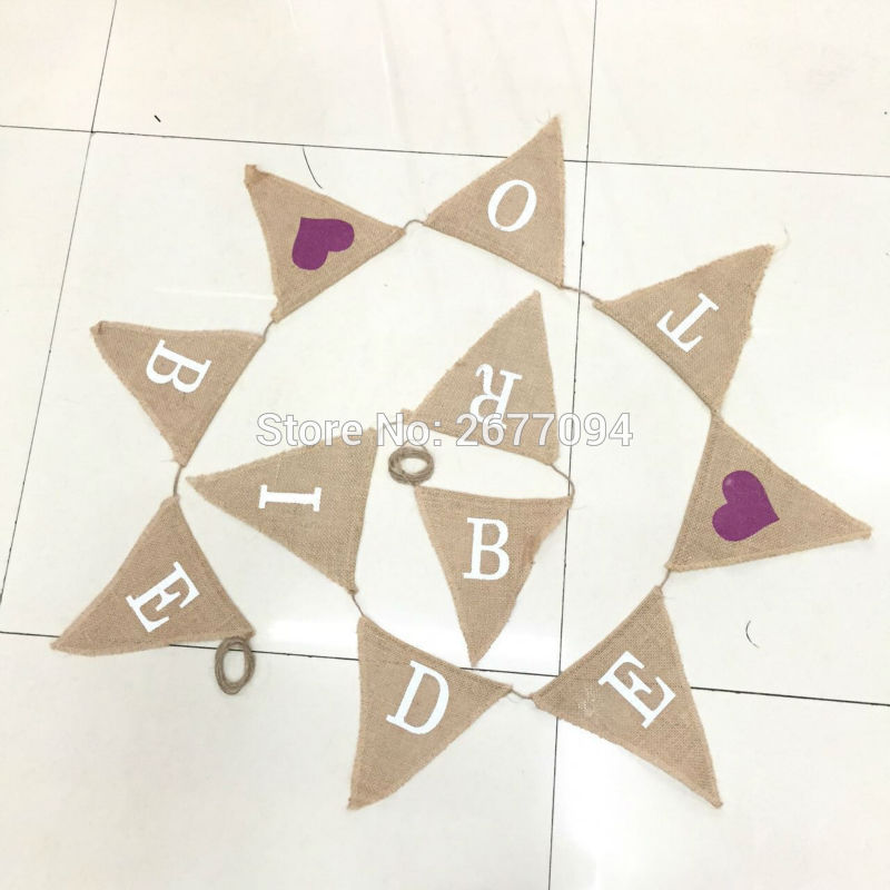 11pcs/Set 3m Jute Hessian Burlap Wedding Banner To... – Grandado