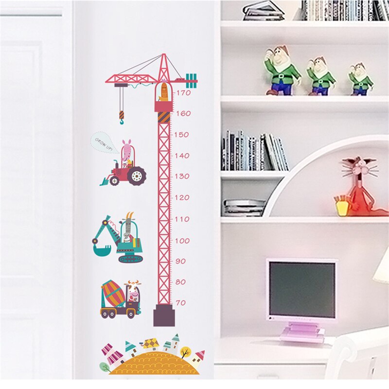 Large Funny Pink Tower Crane Height Sticker For Ki... – Vicedeal