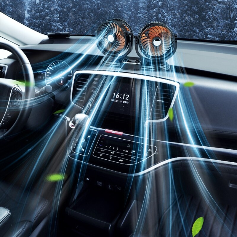 Dual Head Car Fan USB 5V Electric Car Cooling Fan ... – Vicedeal