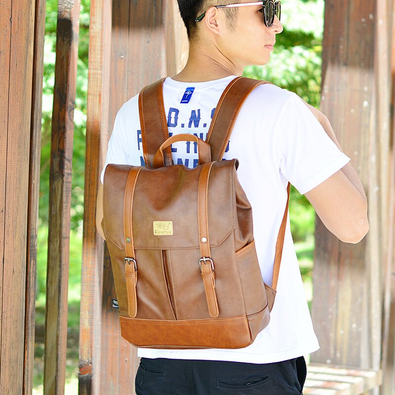 032518 man vintage backpack student school bag – Vicedeal