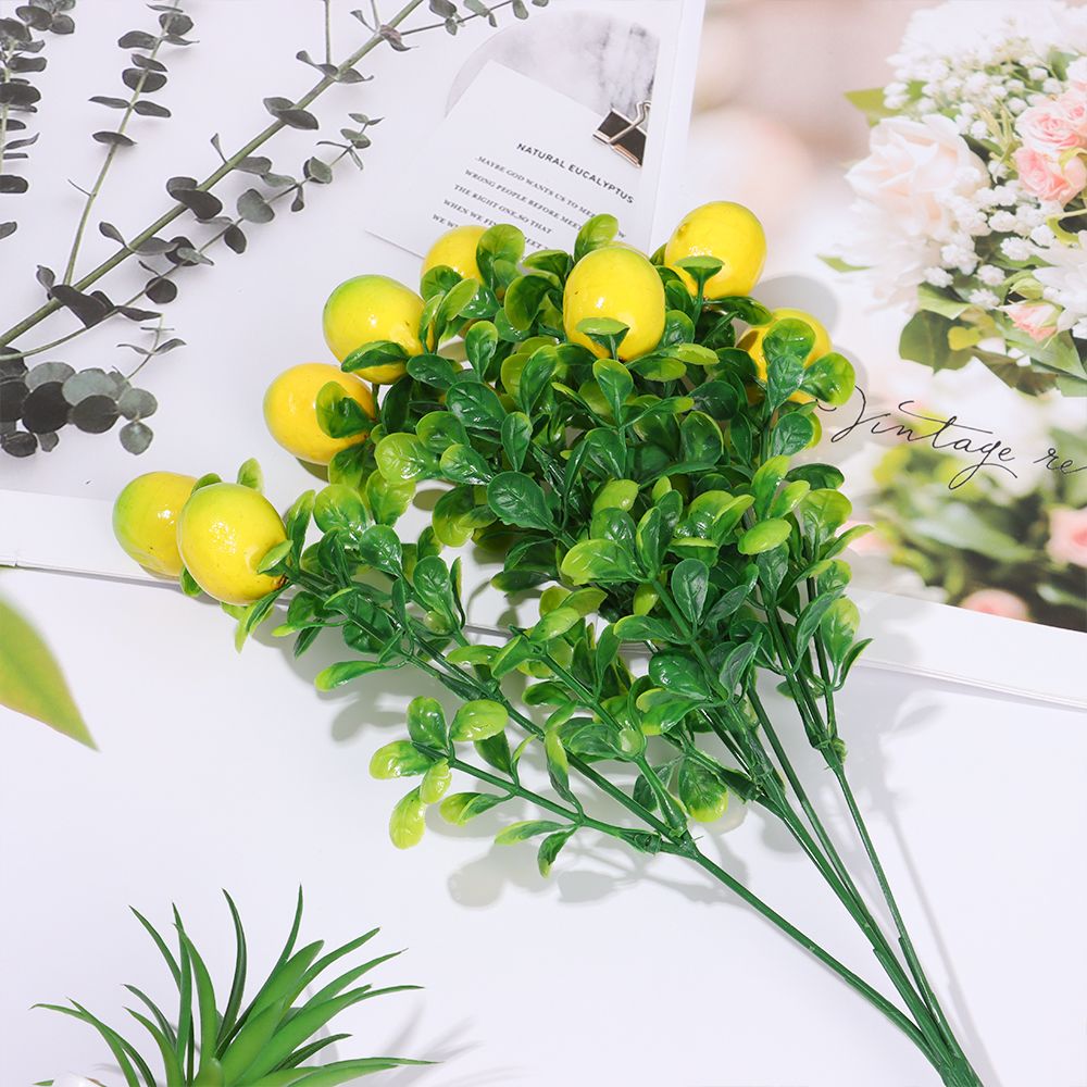 Rama de limón de 1417 pulgadas con hojas verdes, f... – Grandado