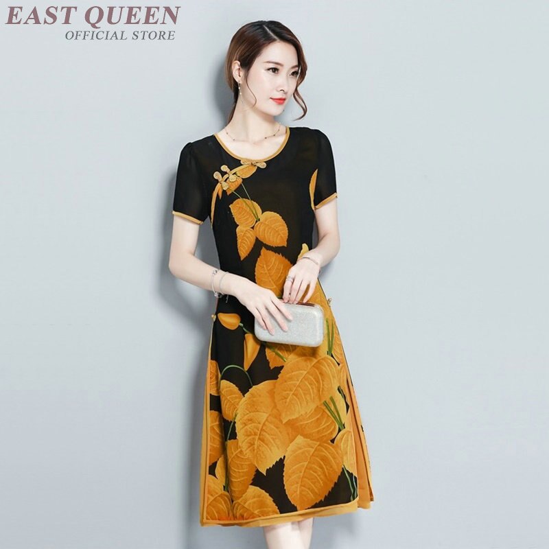 Midden Leeftijd Cheongsam Jurk Midi Elegante Chine... – Vicedeal
