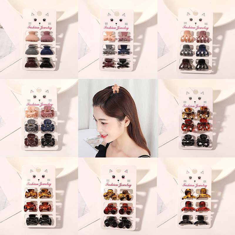 6Pcs/Set Mini Hair Claws Clip Small Amber Morandi ... – Vicedeal