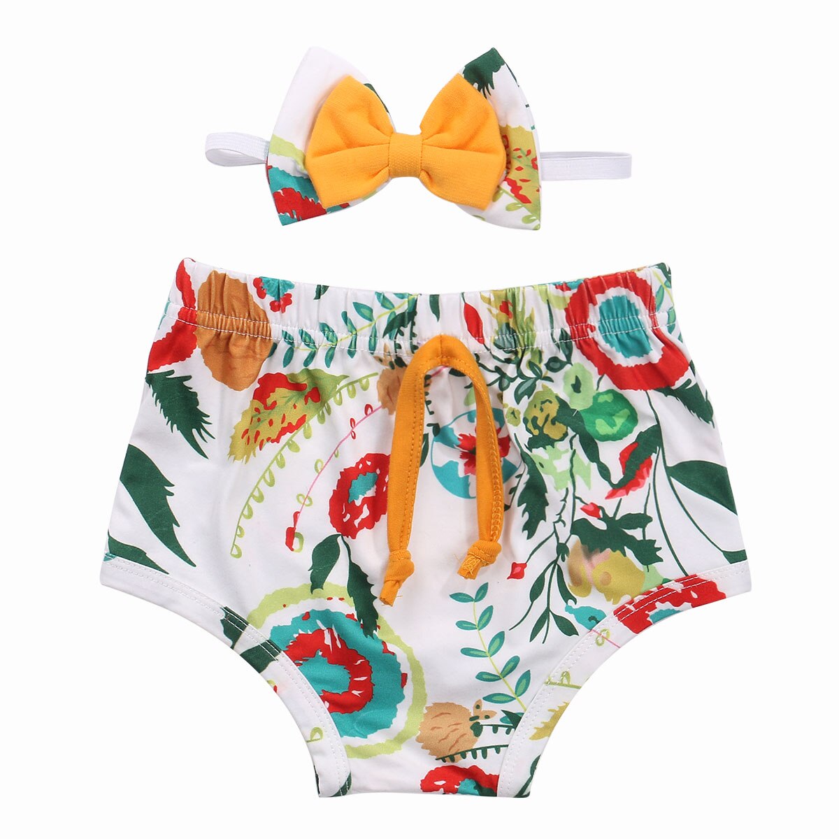 Infant Baby Stretchy Short Pant with Headband Girl... – Grandado