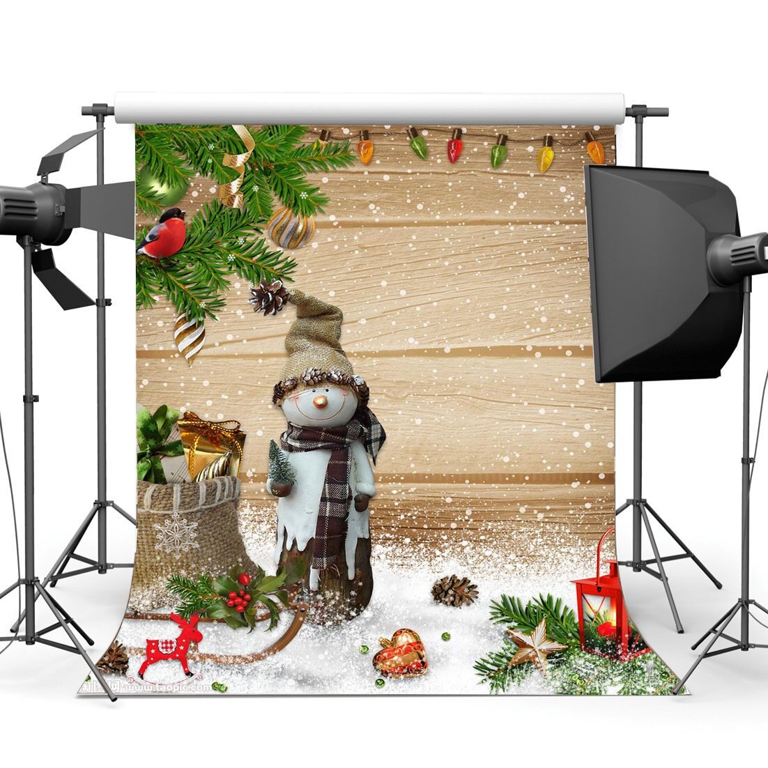 Photography Backdrop Christmas Snowman Sleigh Bag ... – Grandado