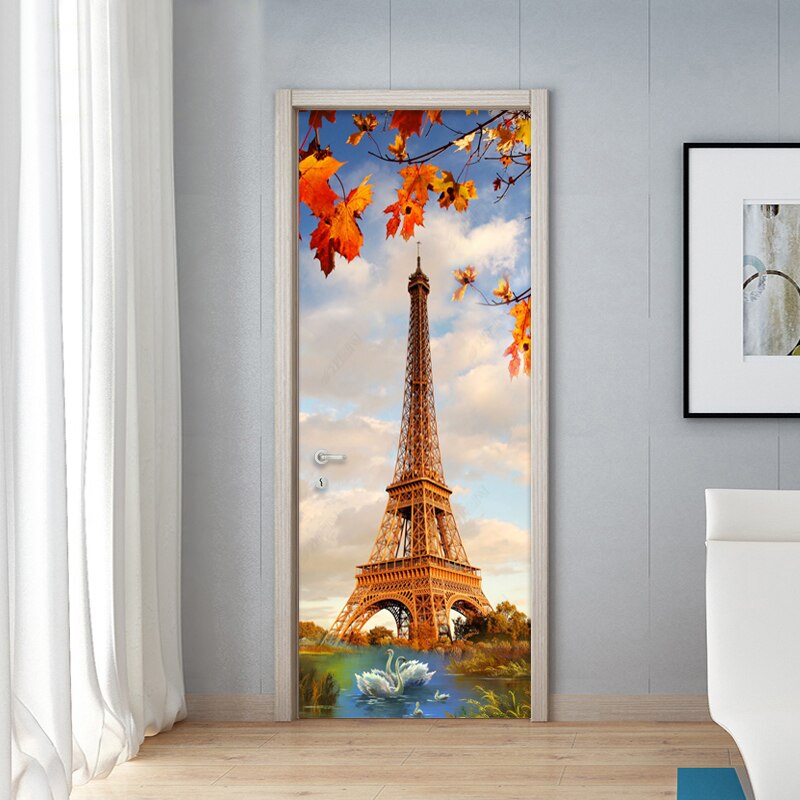 2 Pieces/Set DIY 3D Wall Door Stickers Paris Tower... – Vicedeal