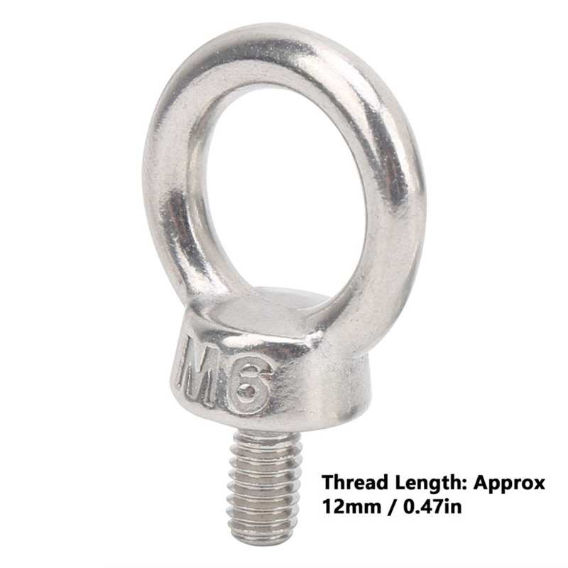 M6 304 Stainless Steel Lifting Eye Bolts Screw Nut... – Vicedeal