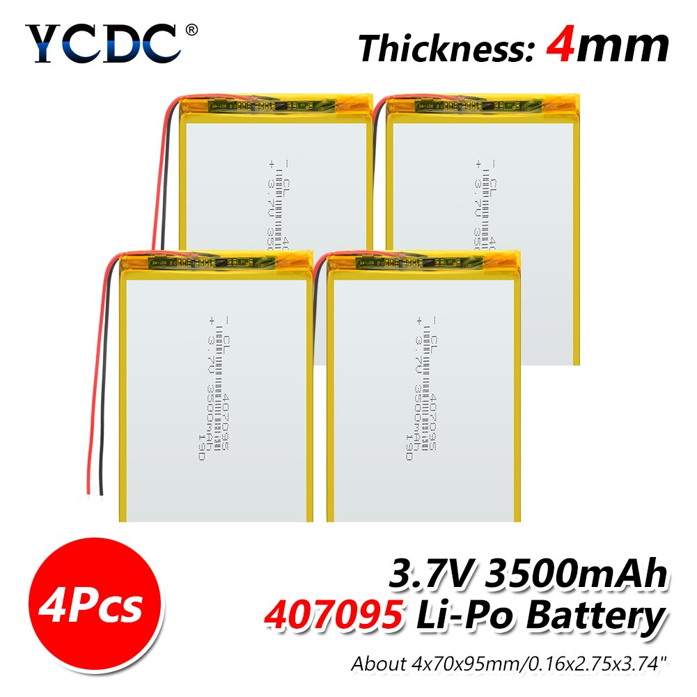 Akku 3,7 v 407095 3500mAh polymer lithium-batterie... – Vicedeal