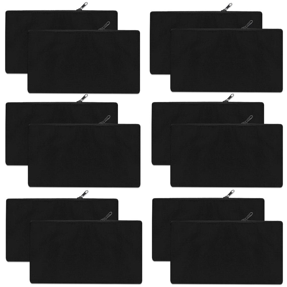 12 Pack Canvas Zipper Bags, Multi-Purpose Blank DI... – Vicedeal