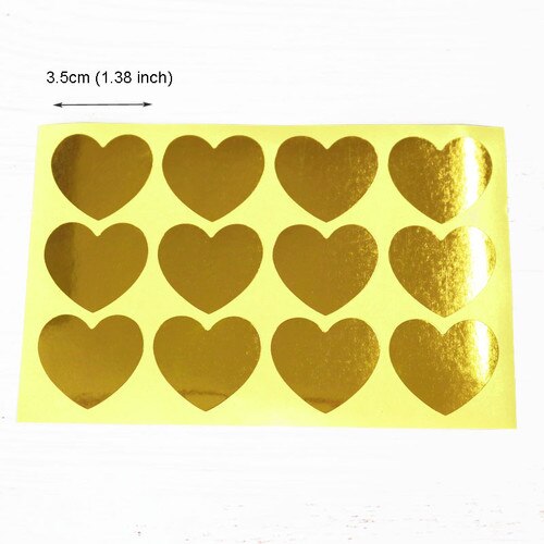 120 pcs Golden Seal Sticker Ronde Hart Papier Labe... – Grandado