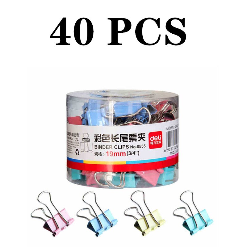 20 stk /40 stk metal papirclips 19mm farve slik p... – Vicedeal