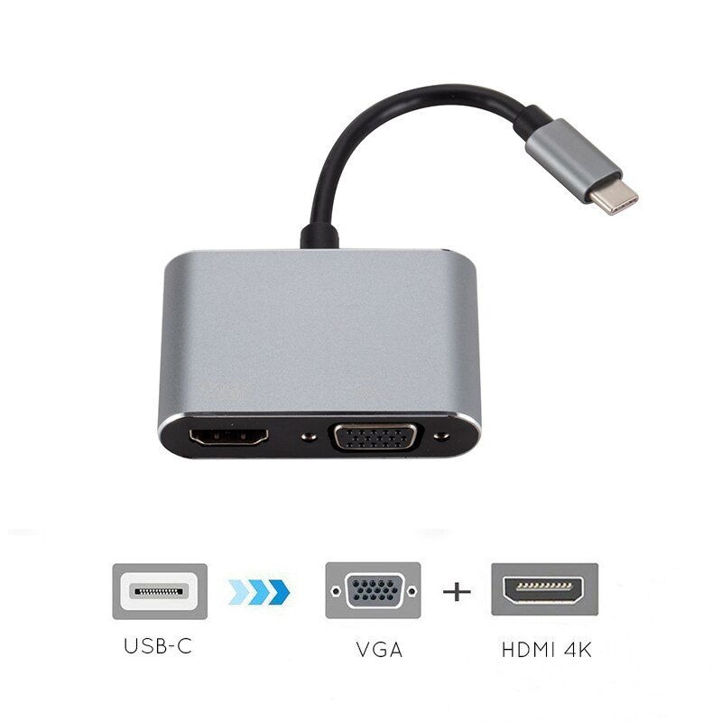 Usb C Zu Hdmi 4K Vga Adapter Usb 3,1 Typ C Usb-C Z... – Grandado