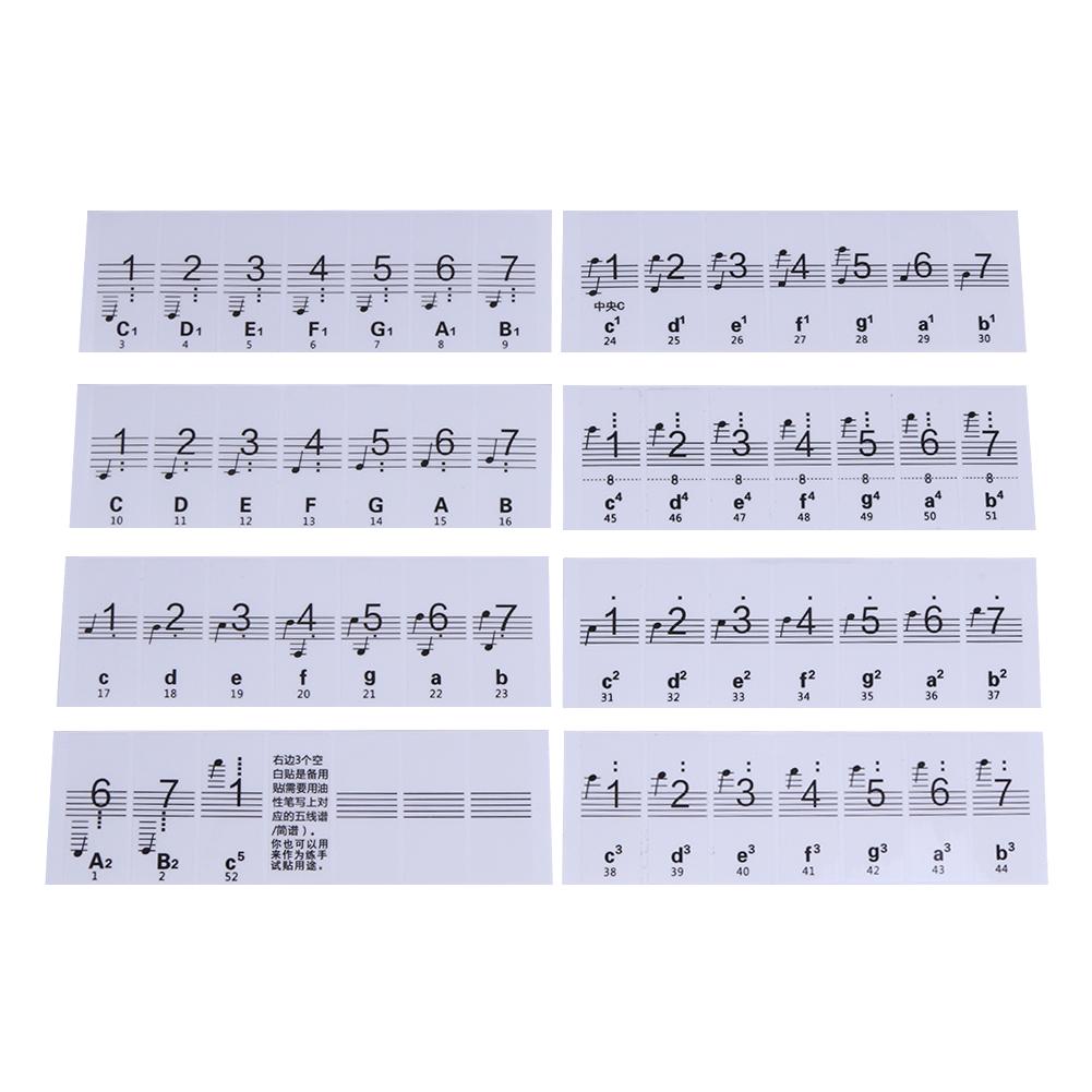 88 Keys Transparent Piano Key Note Stickers for Pi... – Vicedeal