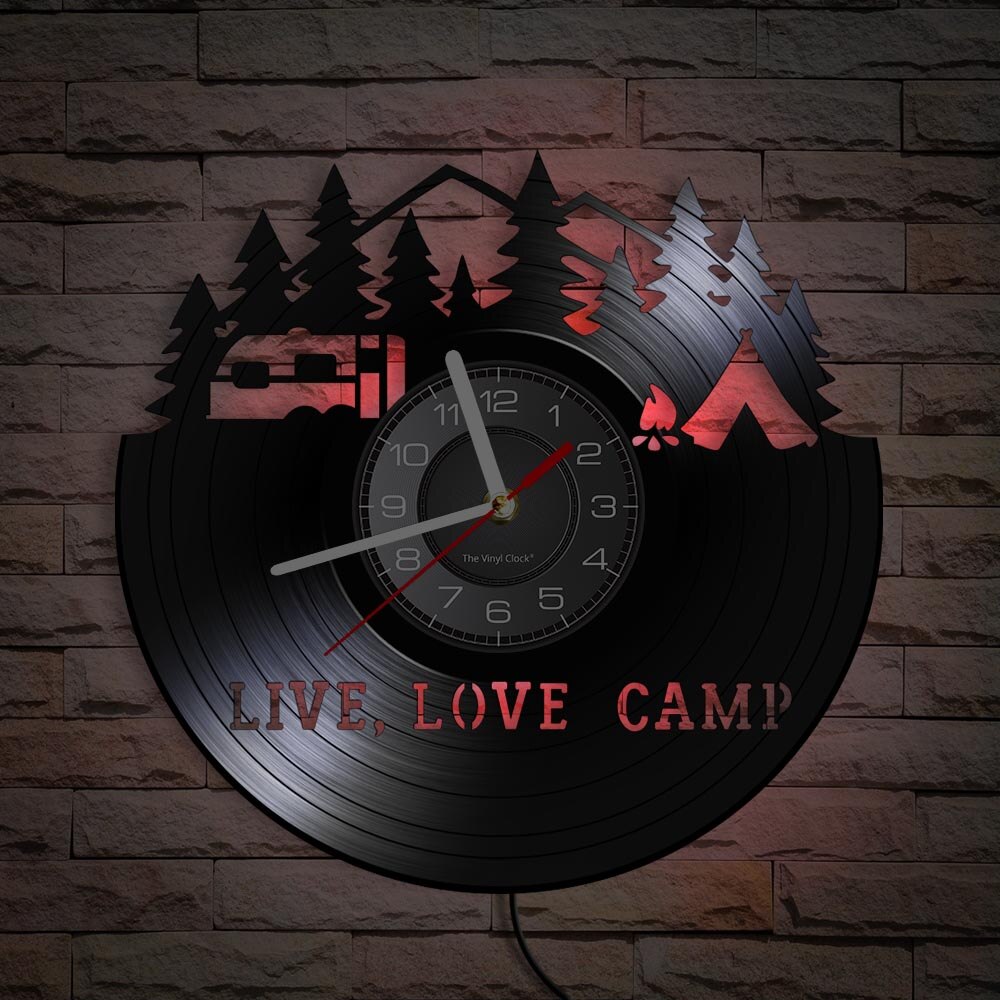 Live Love Camp Summer Camping Modern Wall Clock Wa... – Vicedeal