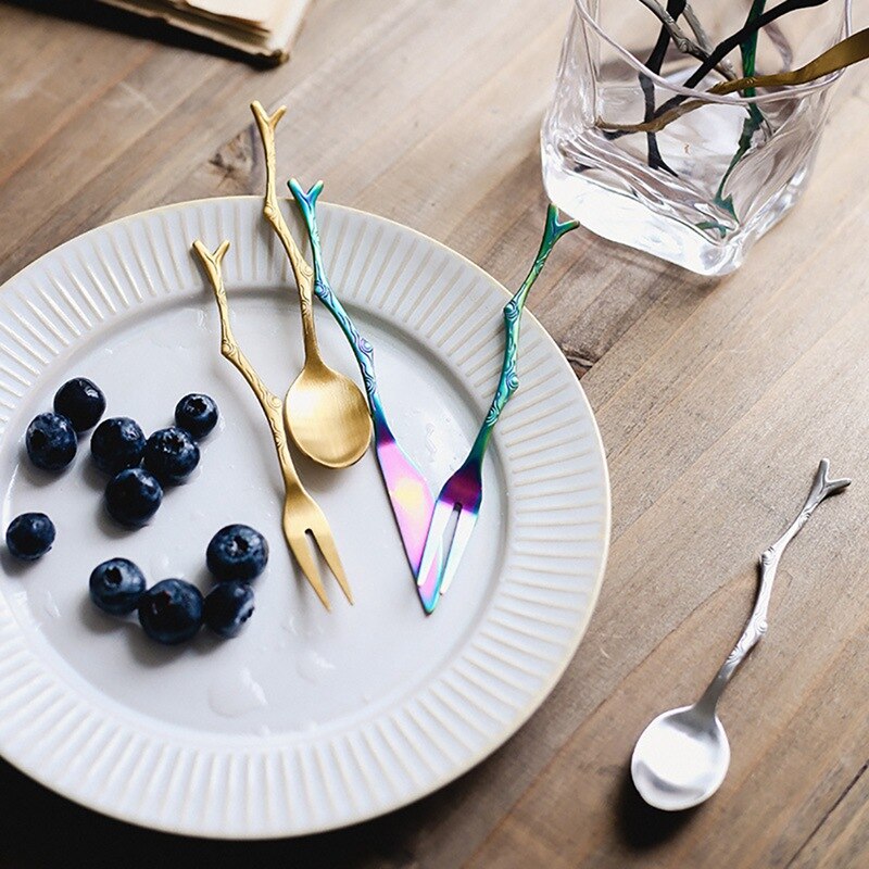 Stainless Steel Cutlery Vintage Twig Fruit Fork Co... – Vicedeal
