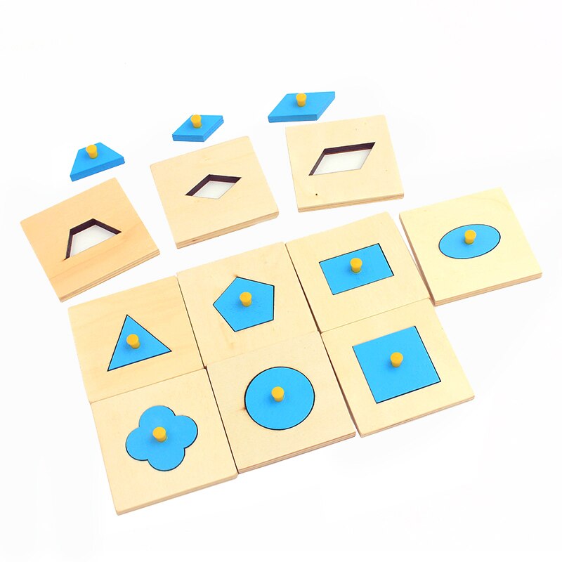 Math Toys Wood Geometry Shape Insets Set/10 Pcs Ea... – Grandado
