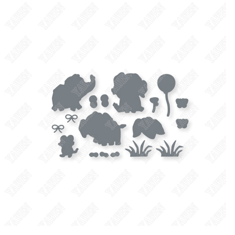 Elephant Metal Cutting Die And Clear Stamps Scrapb... – Grandado