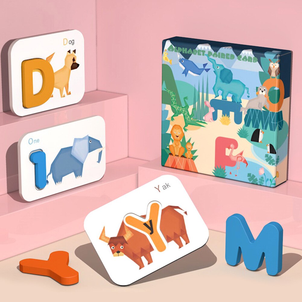 Cartoon Animal Puzzles Number Alphabet Letter Card... – Vicedeal